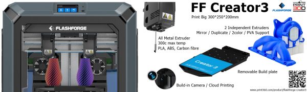 Flashforge Creator 3 Pro | 3DD Digital Fabrication เครื่องพิมพ์3มิติ ...
