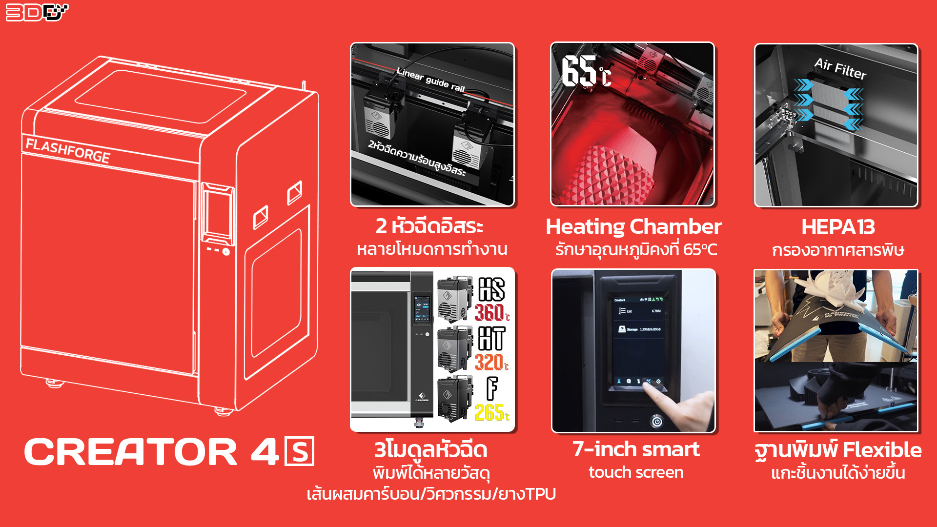 Flashforge Creator 4s | 3DD Digital Fabrication เครื่องพิมพ์3มิติ สแกนเนอร์ เลเซอร์