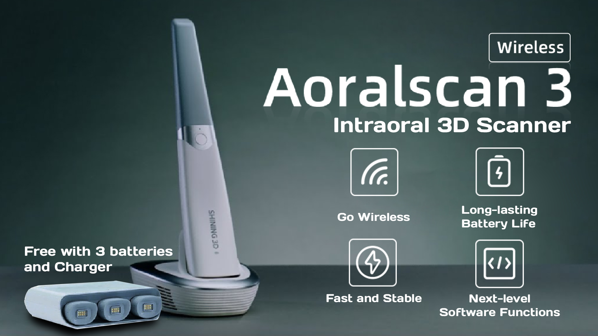 AoralScan3/AoralScan3 Wireless Intra-oral Scan สแกนเนอร์ในช่องปาก เรียว ...