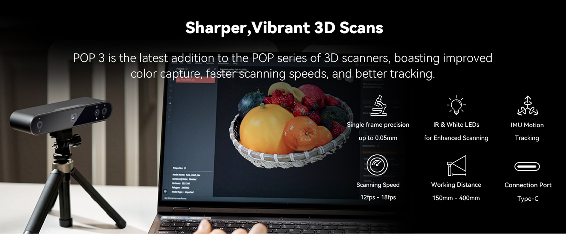 Revopoint POP 3 Handheld 3D Scanner with Color | 3DD Digital ...