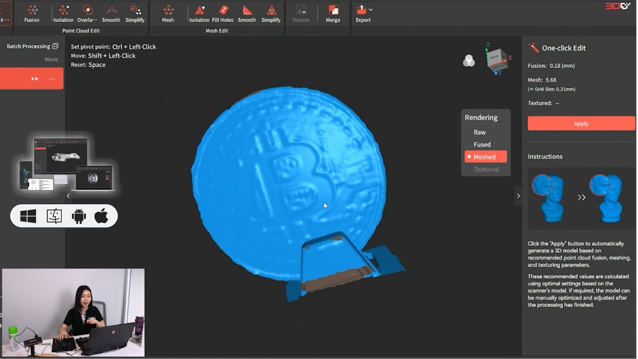 Review Revopoint Mini 3D Scanner มือถือขนาดเล็ก Precision 0.02mm Dual ...