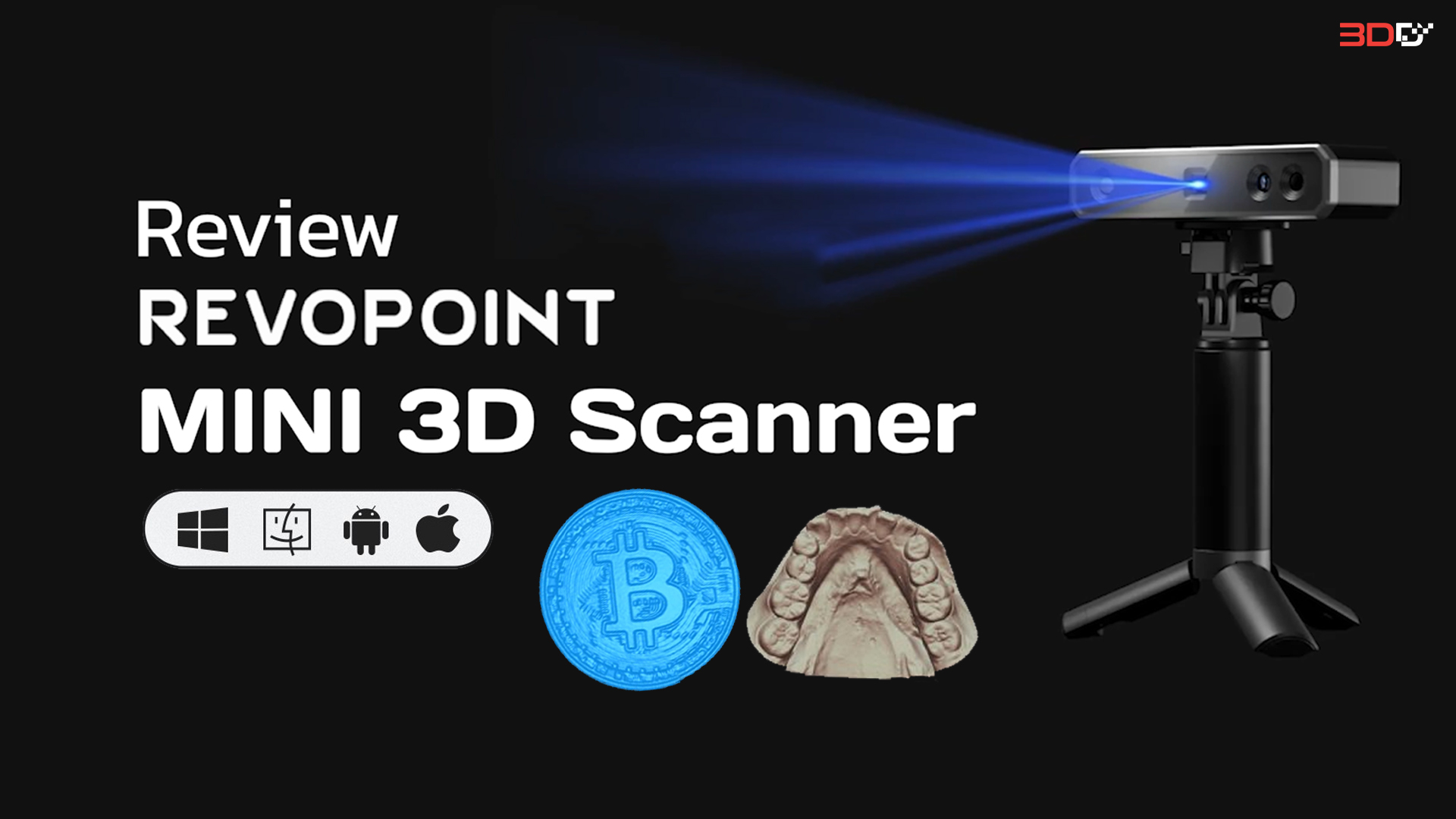 Review Revopoint Mini 3D Scanner มือถือขนาดเล็ก Precision 0.02mm Dual ...