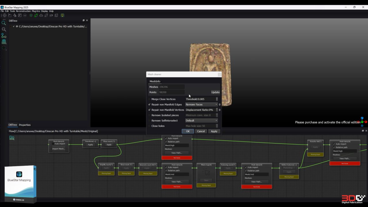 สร้างโมเดล 3D เสมือนจริงด้วย BlueStar Mapping + Einscan Pro HD Industrial pack | 3DD Digital ...