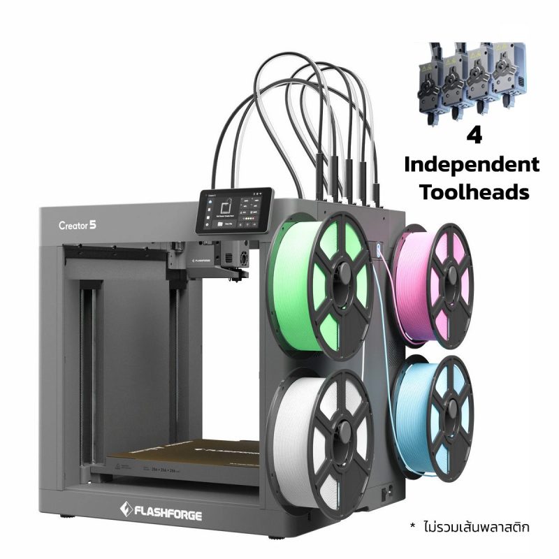 Flashforge Creator 5 / 5 Pro | Multi Head 3D Printer พิมพ์หลายสีได้เร็ว ...